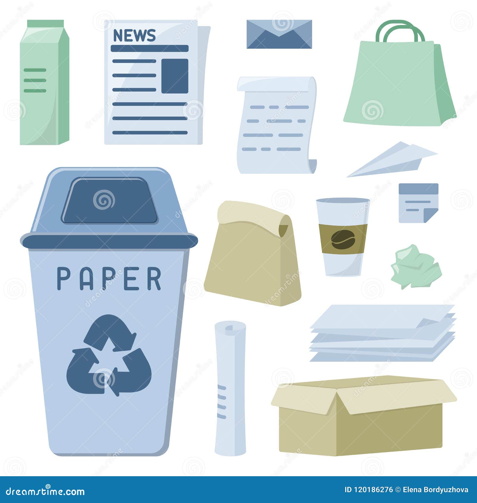 Paper Trash Recycling Icons Stock Vector - Illustration of recycle ...