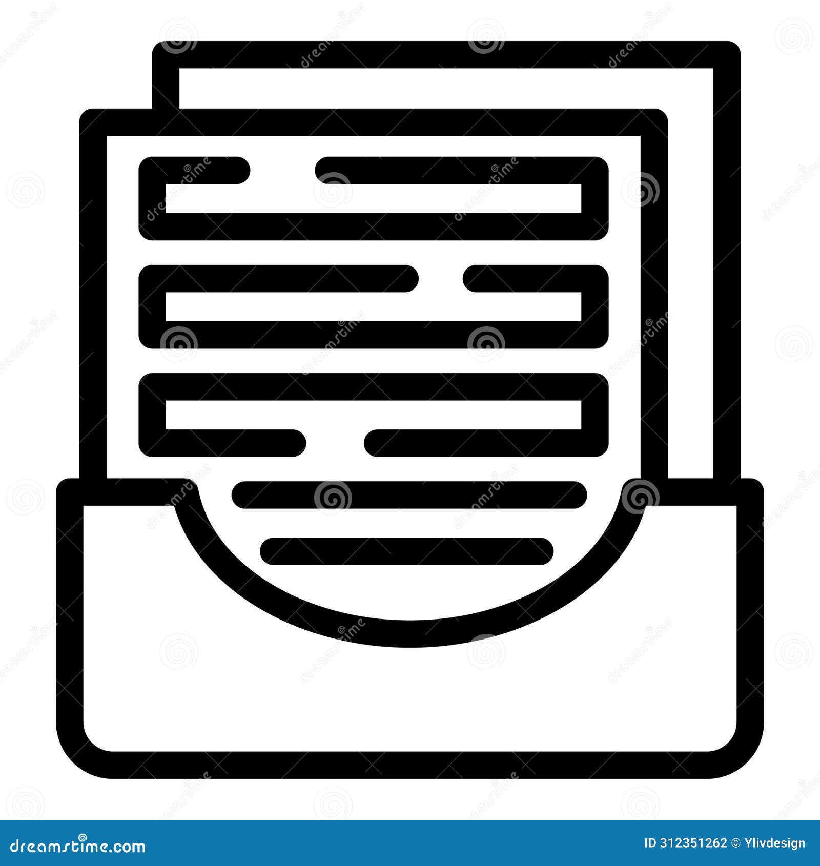 Paper Tray Icon Outline Vector. Office Storage Stack Stock Vector ...