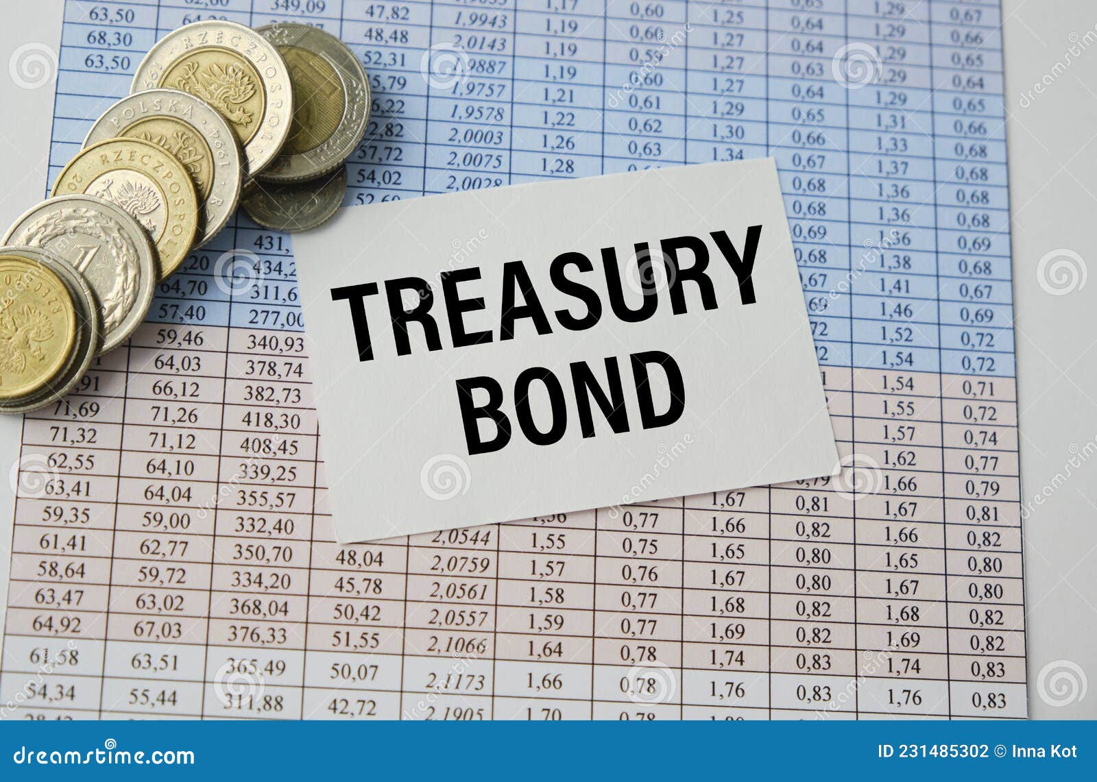 Paper with Treasury bonds stock photo. Image of monetary - 231485302