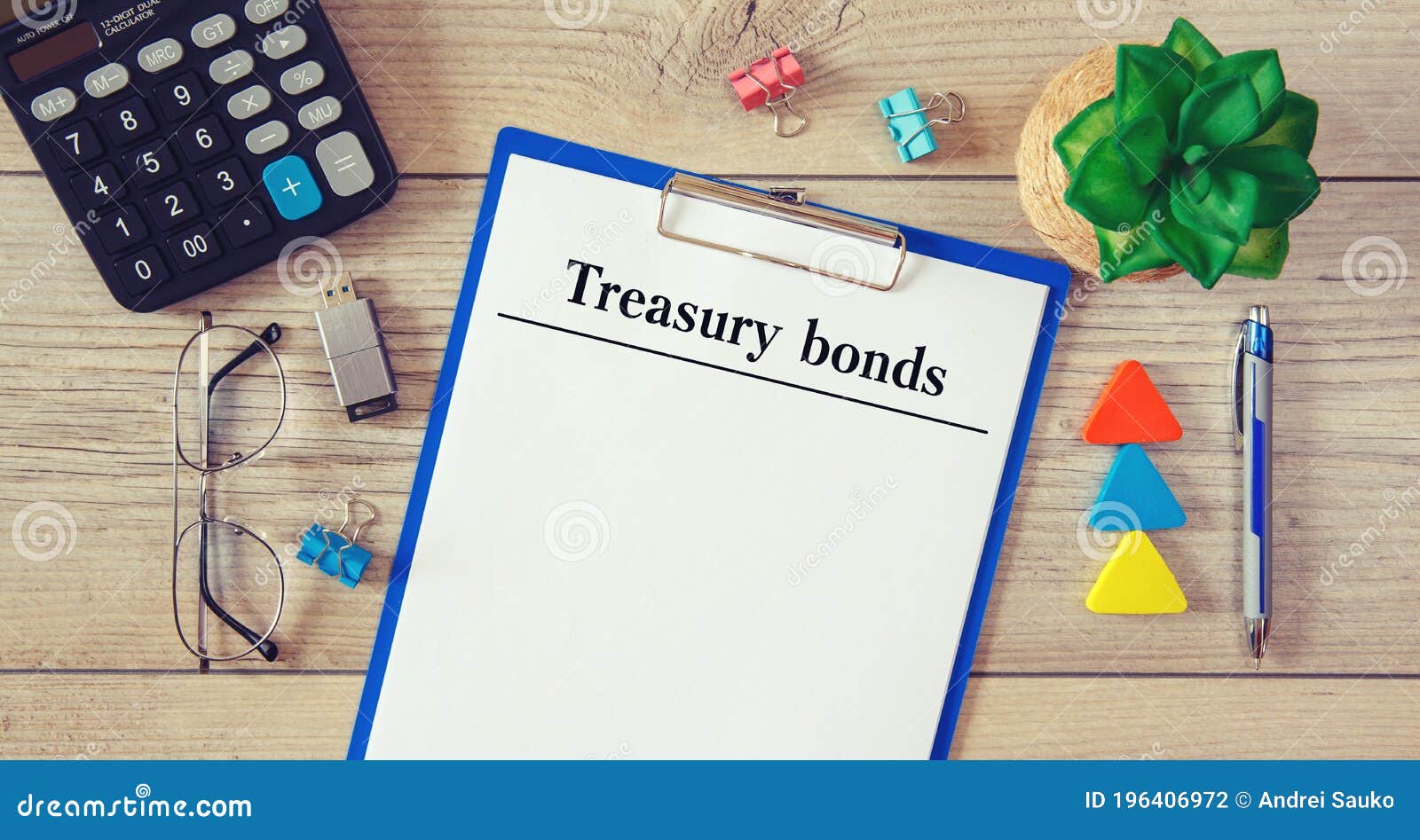 Paper with Treasury Bonds on the Table Stock Photo - Image of ...