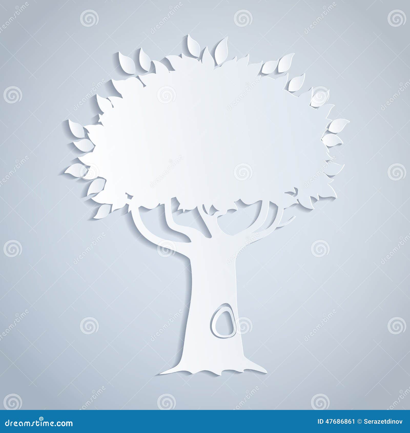 Paper tree stock vector. Illustration of hollow, craft - 47686861