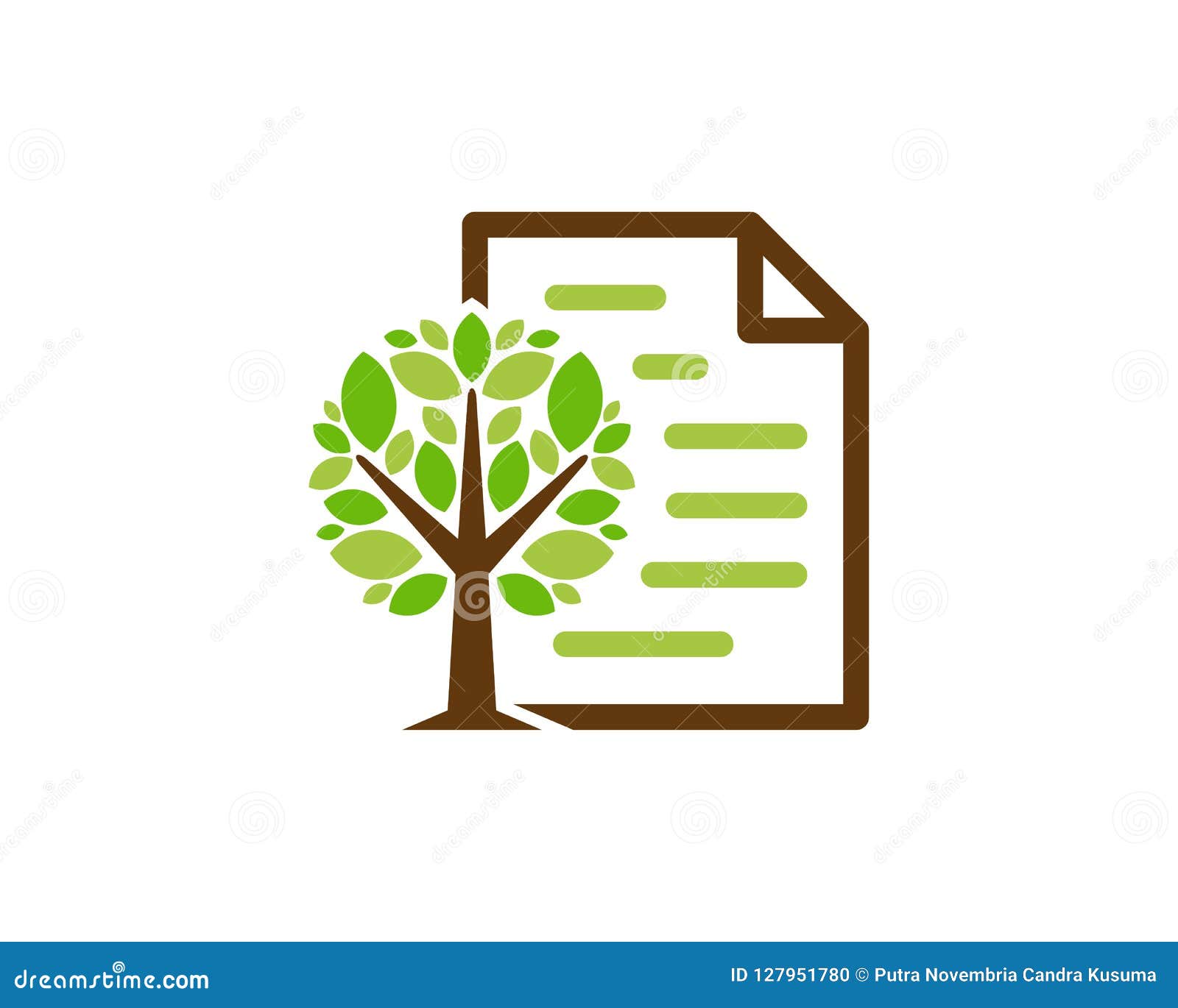 Paper Tree Logo Icon Design Stock Vector - Illustration of contract ...
