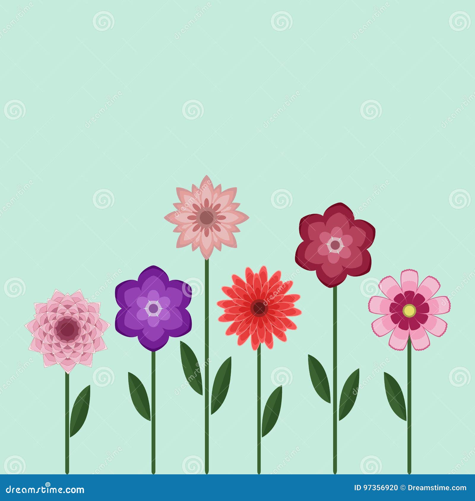 Paper Trendy Flat Flowers stock vector. Illustration of environment ...