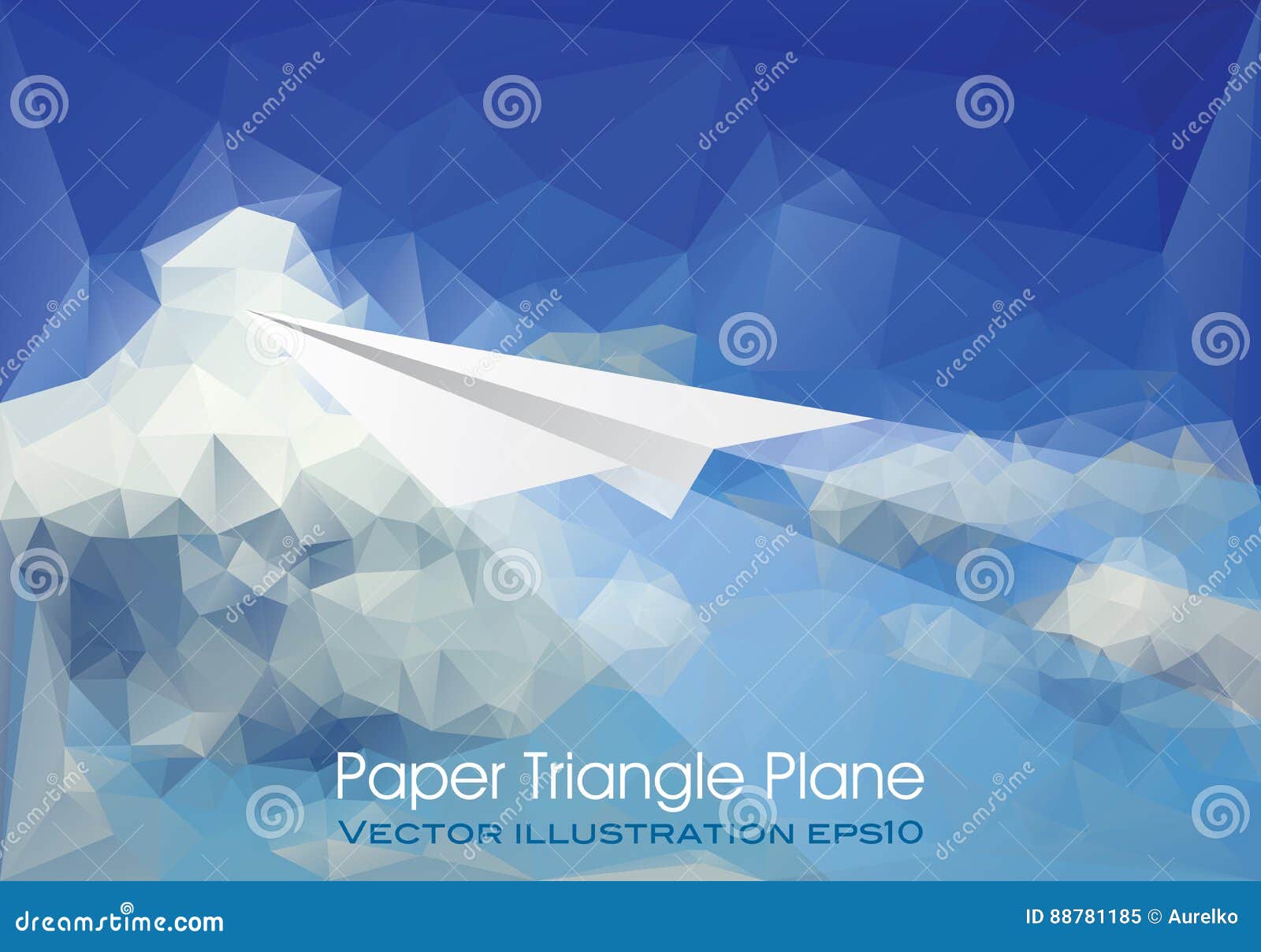 Paper triangle plane stock vector. Illustration of layers - 88781185