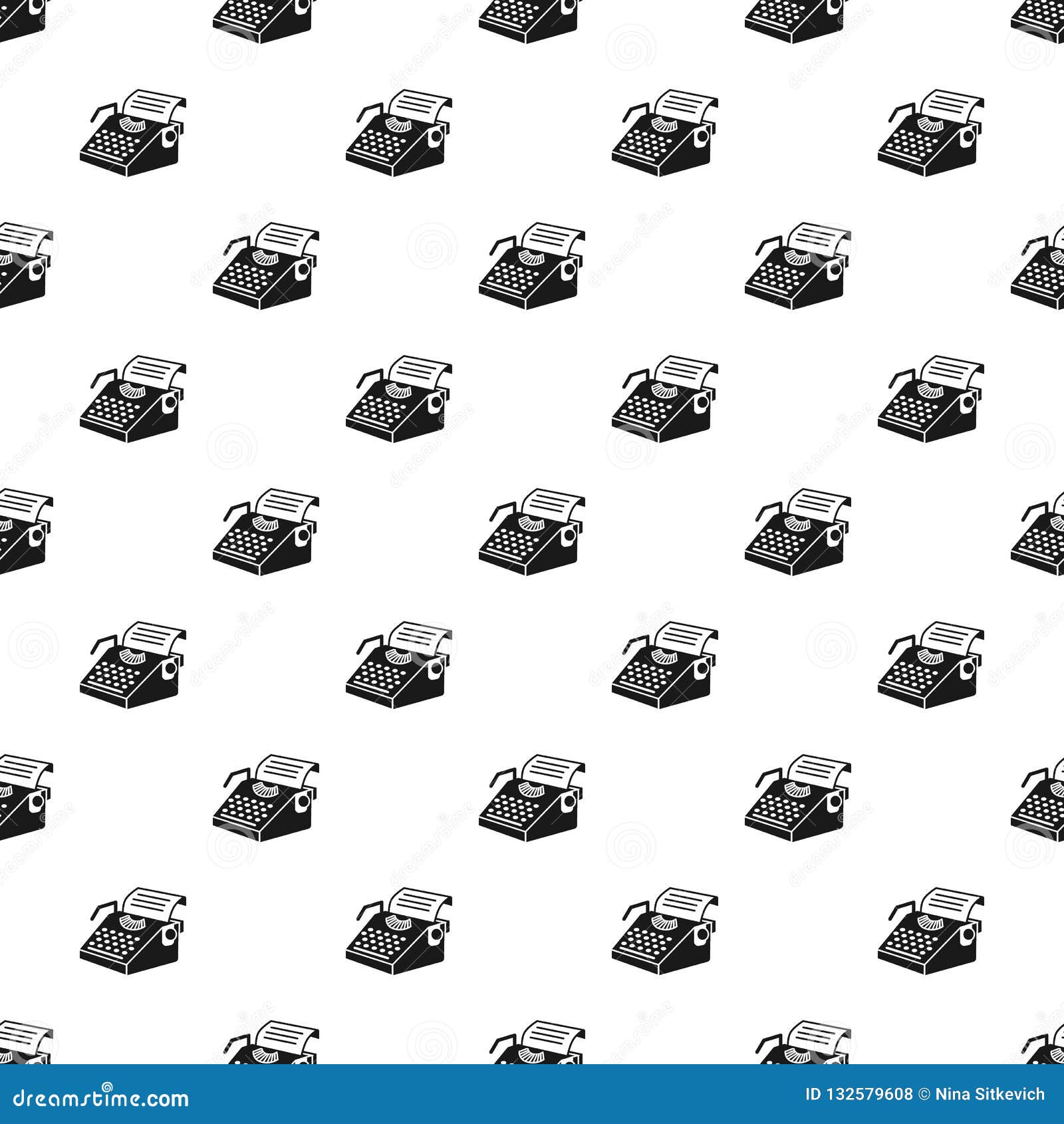 Paper Typewriter Pattern Seamless Vector Stock Vector - Illustration of ...