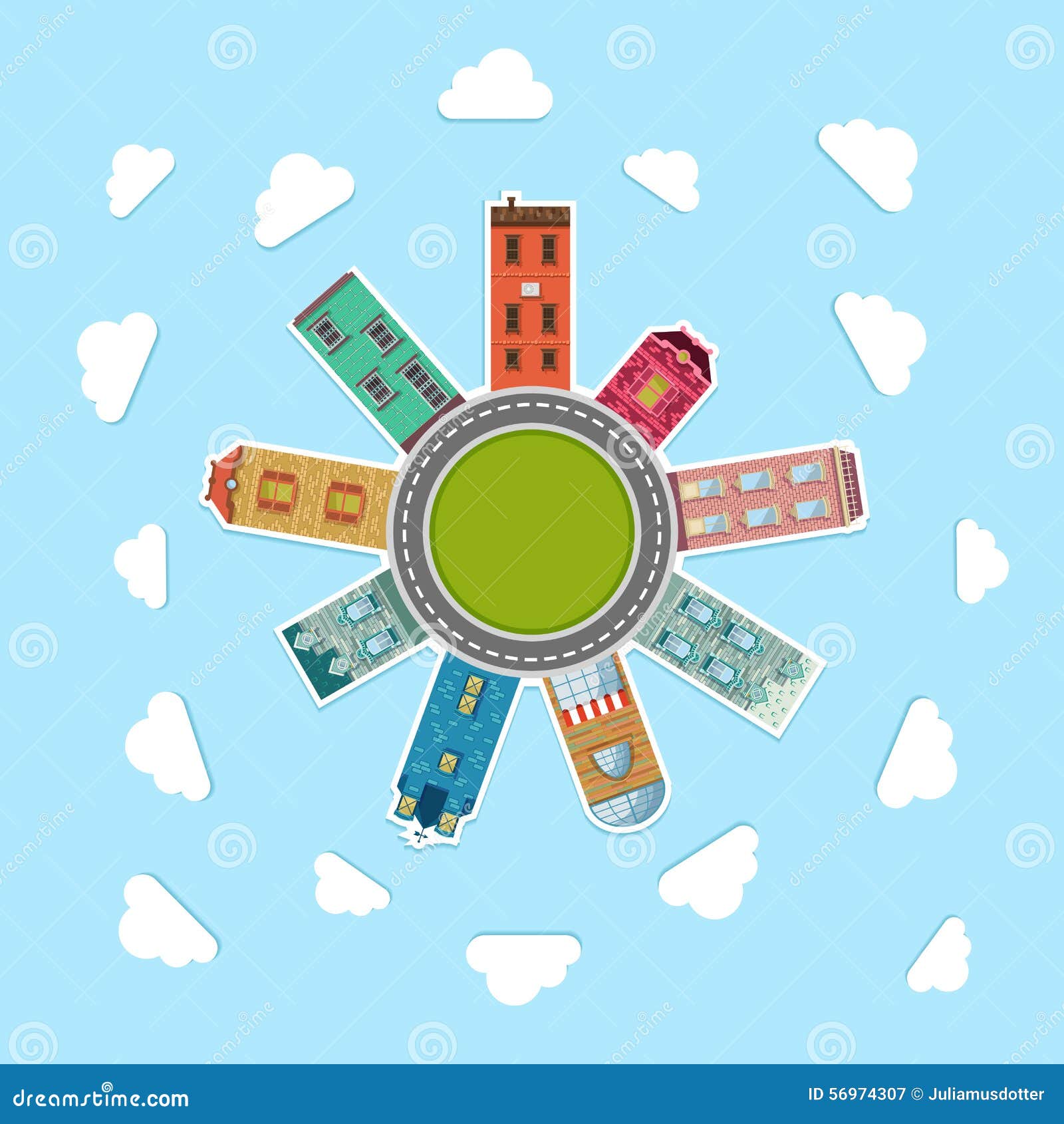 Paper Urban Landscape. Vector Illustration of Community. Stock Vector ...