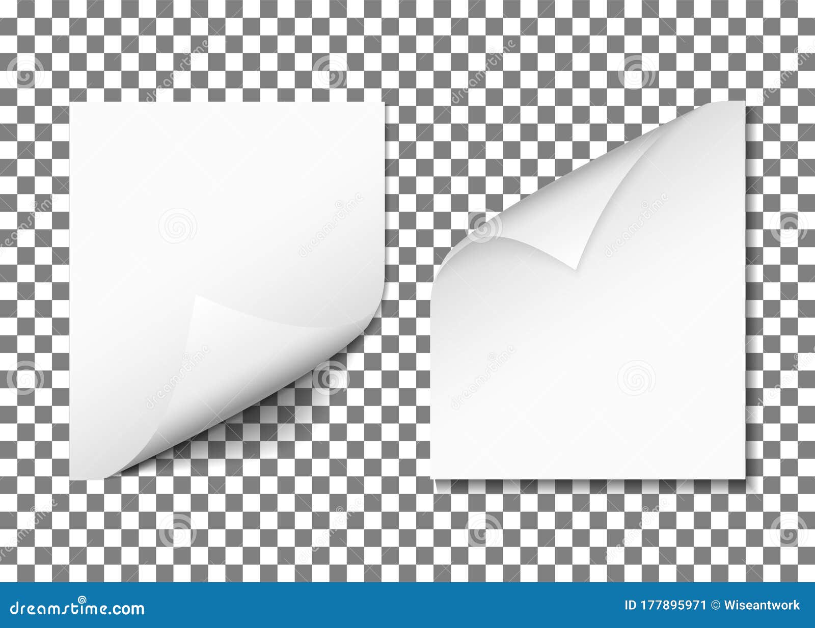 Paper Urled Page Corner. Blank Sheet Paper With Fold. White Sticker ...