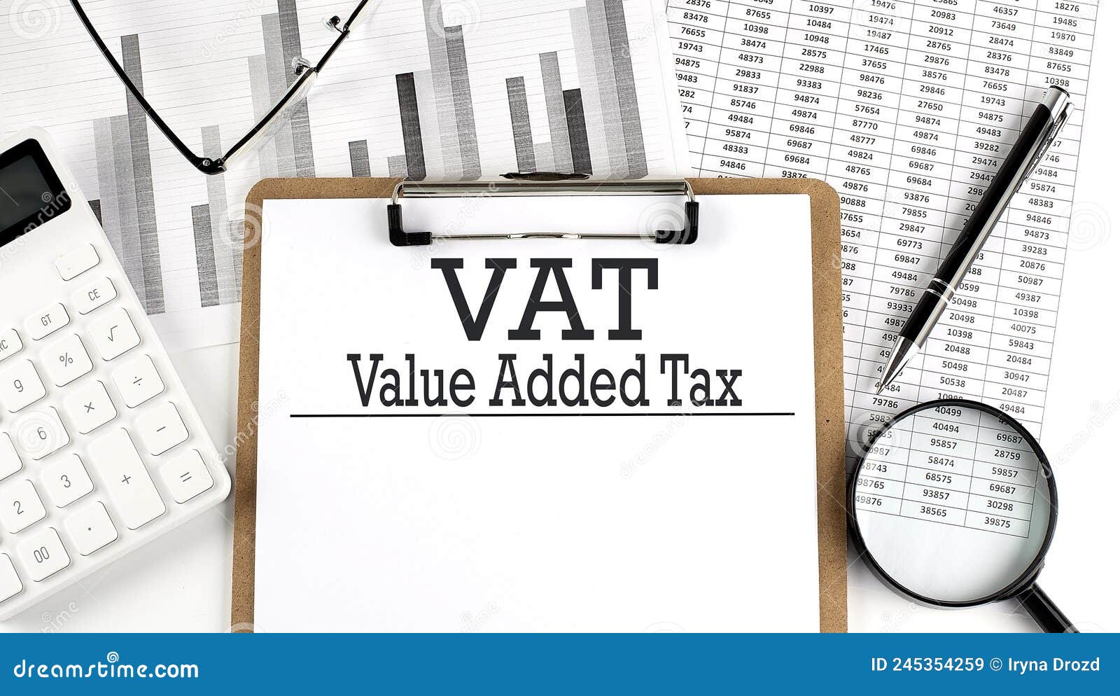 Paper with VAT Table on Charts, Business Concept Stock Image - Image of ...