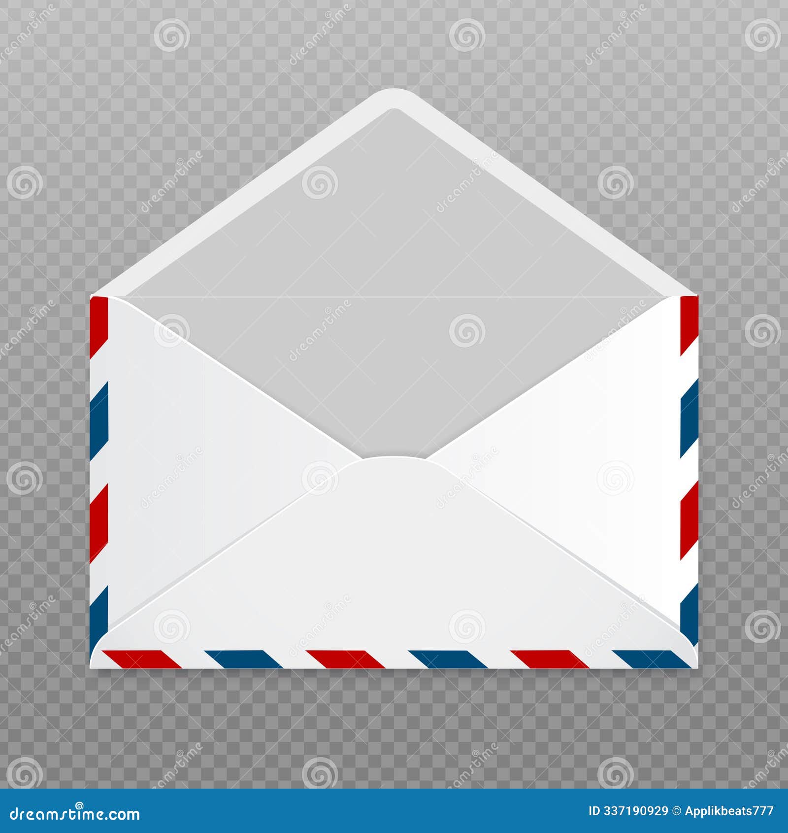 Paper Vector Envelope. Realistic White Opened Envelope with Striped ...