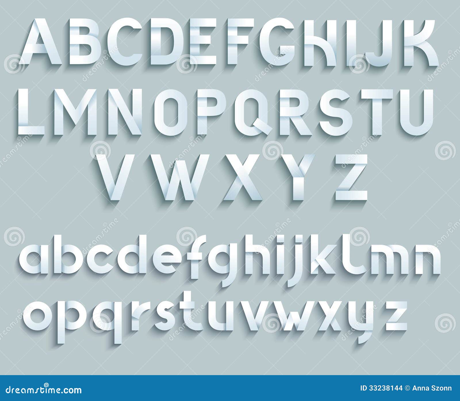 Paper vector font. stock vector. Illustration of learn - 33238144