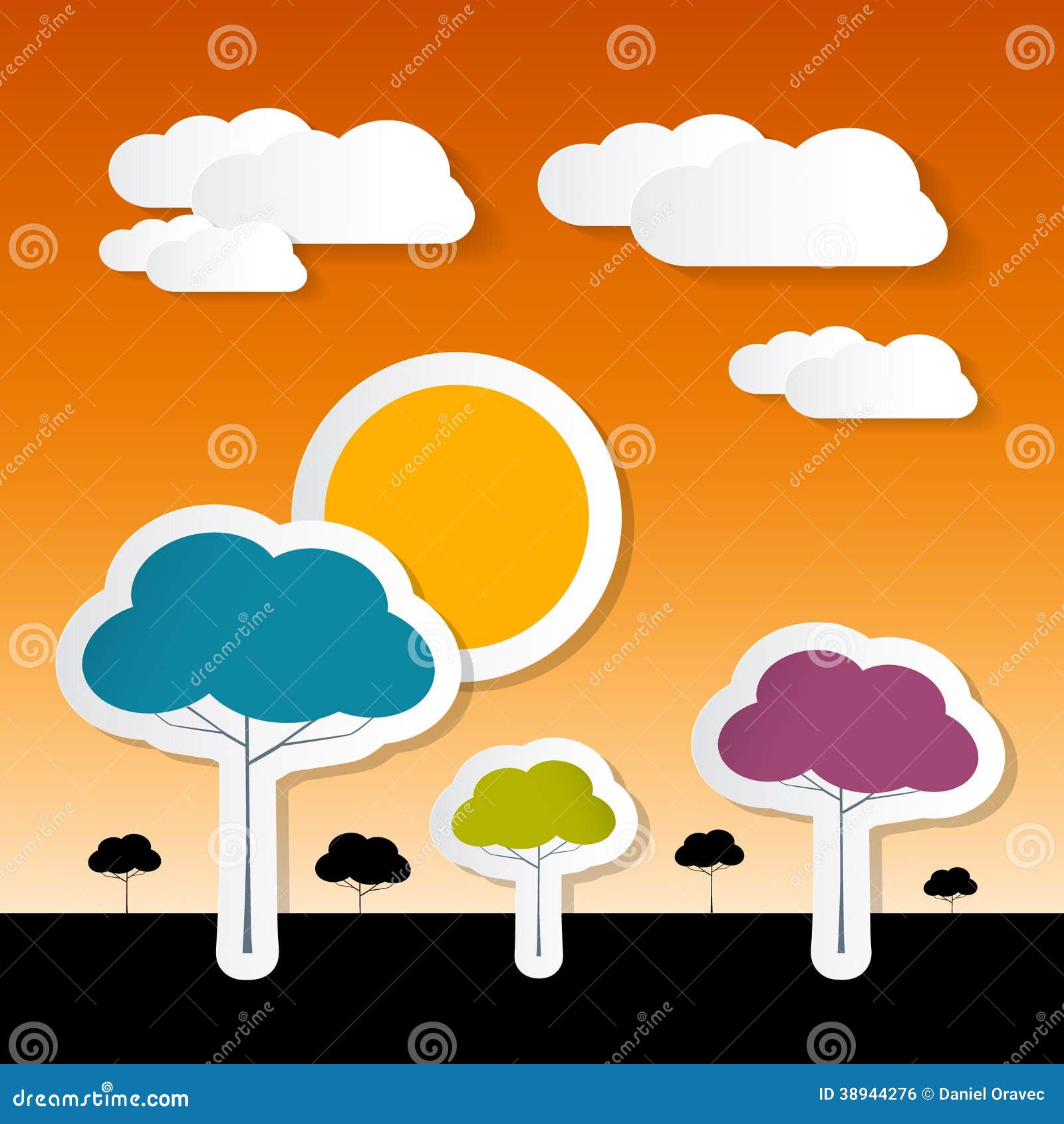 Paper Vector Nature Background Stock Vector - Illustration of landscape ...