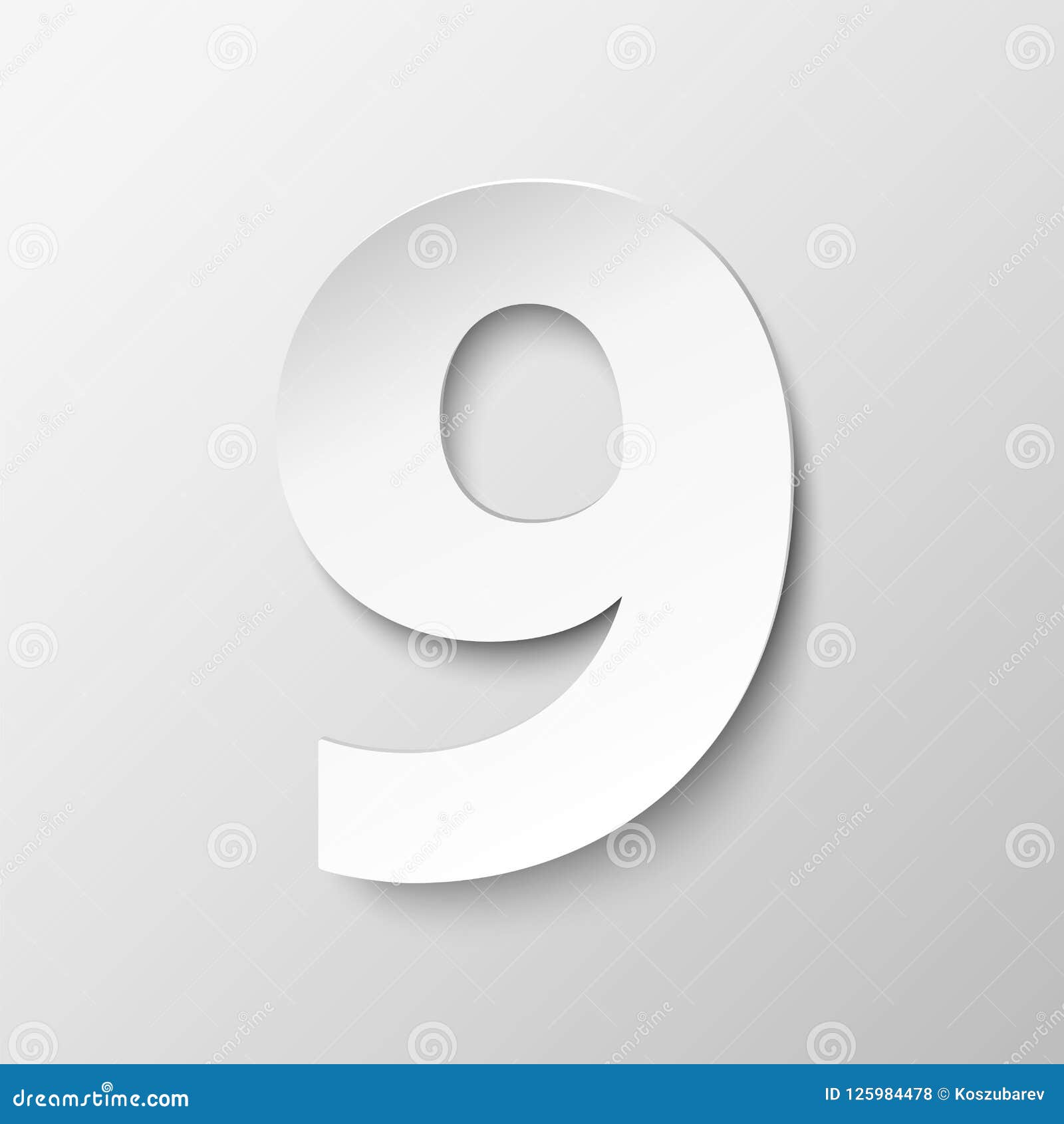Paper vector number nine stock vector. Illustration of letter - 125984478
