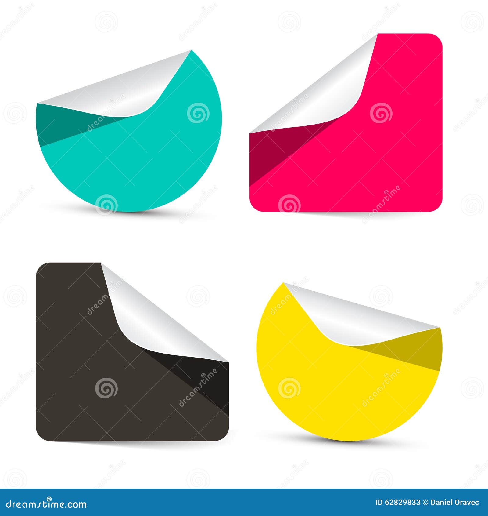 Paper Vector Stickers Set stock vector. Illustration of label - 62829833