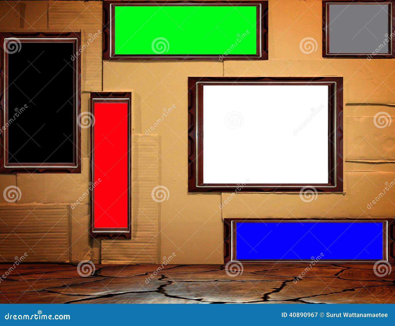 Paper Wall with Frame Picture Stock Image - Image of billboard, texture ...