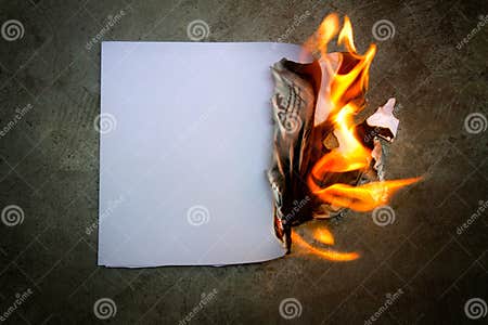 Paper was a fire burning stock photo. Image of blank - 20861720
