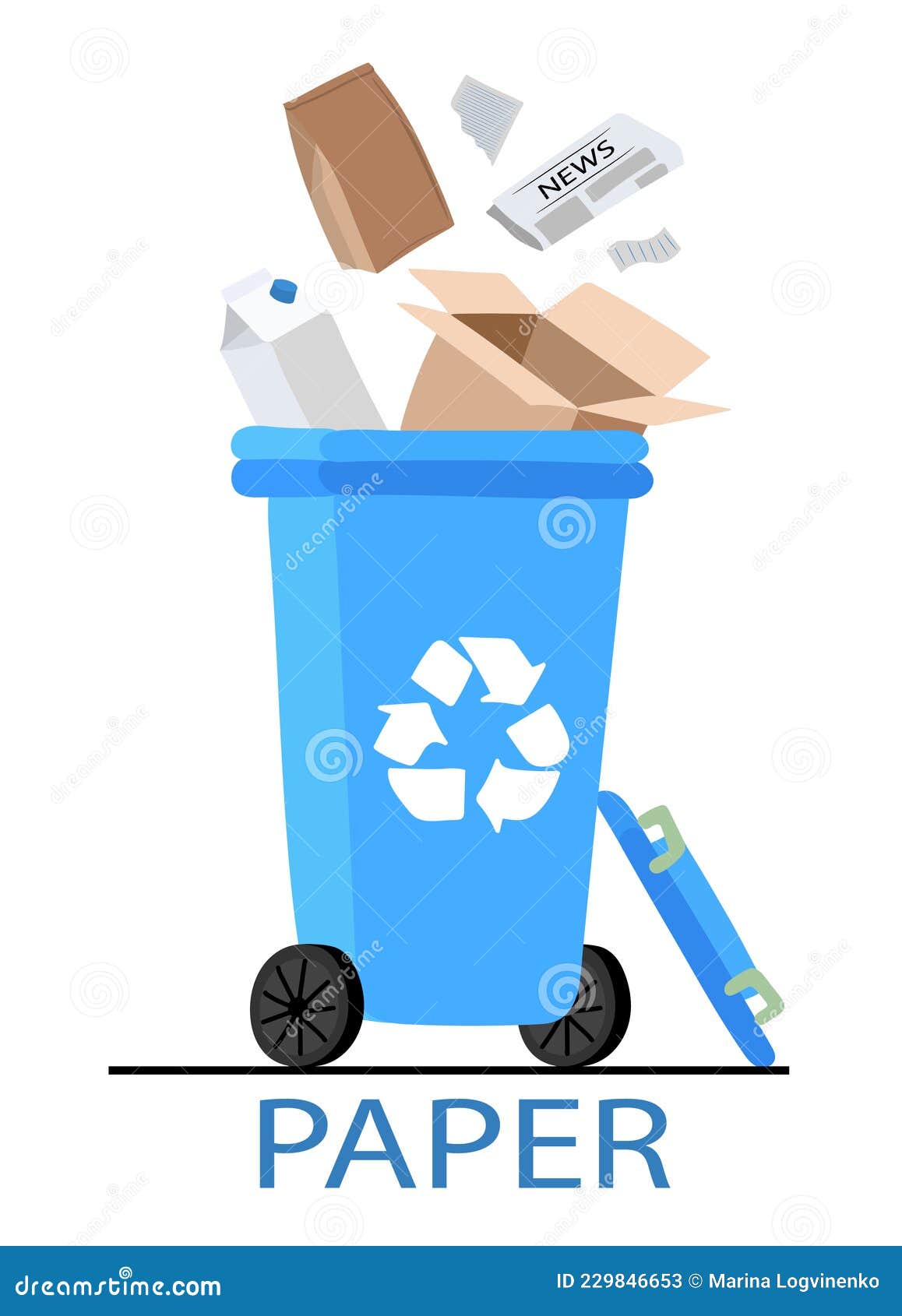 Paper Waste and Garbage stock vector. Illustration of sort - 229846653