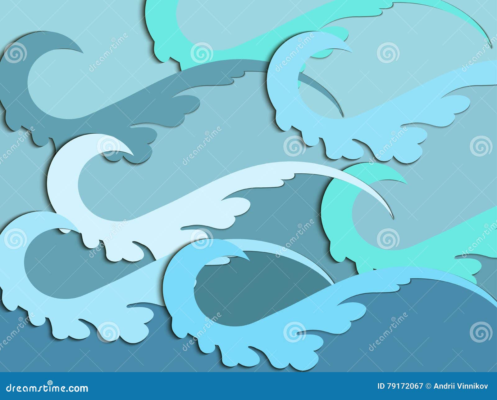Paper Waves with Shadow. Sea Waves Stock Vector - Illustration of paper ...