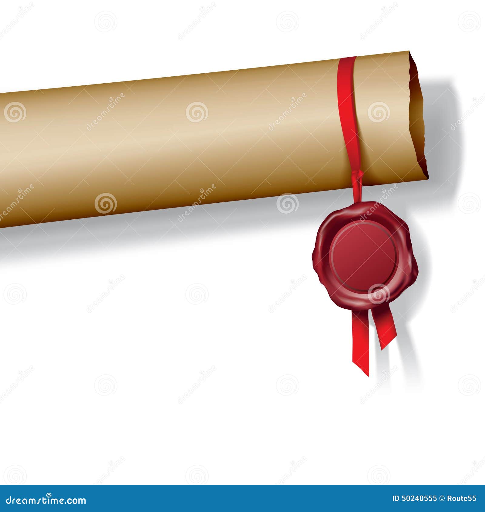 Paper with wax seal stock vector. Illustration of document - 50240555