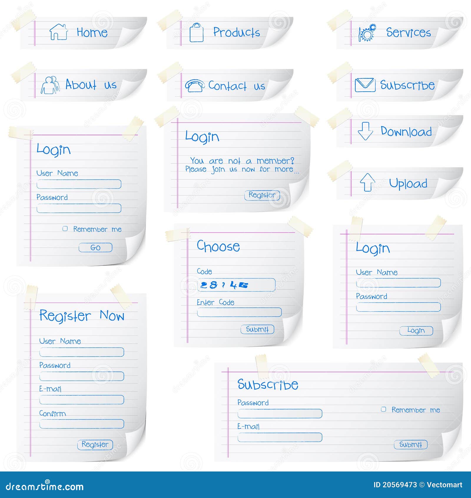 Paper Web Template stock vector. Illustration of interface - 20569473