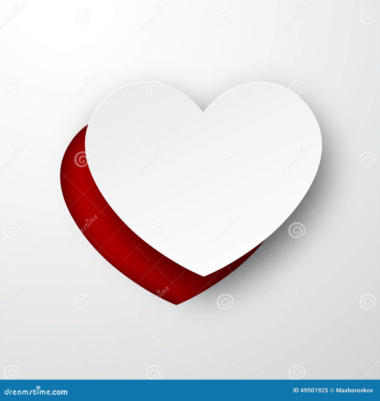 Paper white heart. stock vector. Illustration of heart - 49501925