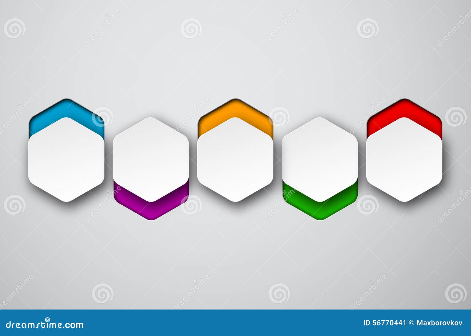 Paper White Hexagonal Notes Stock Vector - Illustration of bubble, grey ...