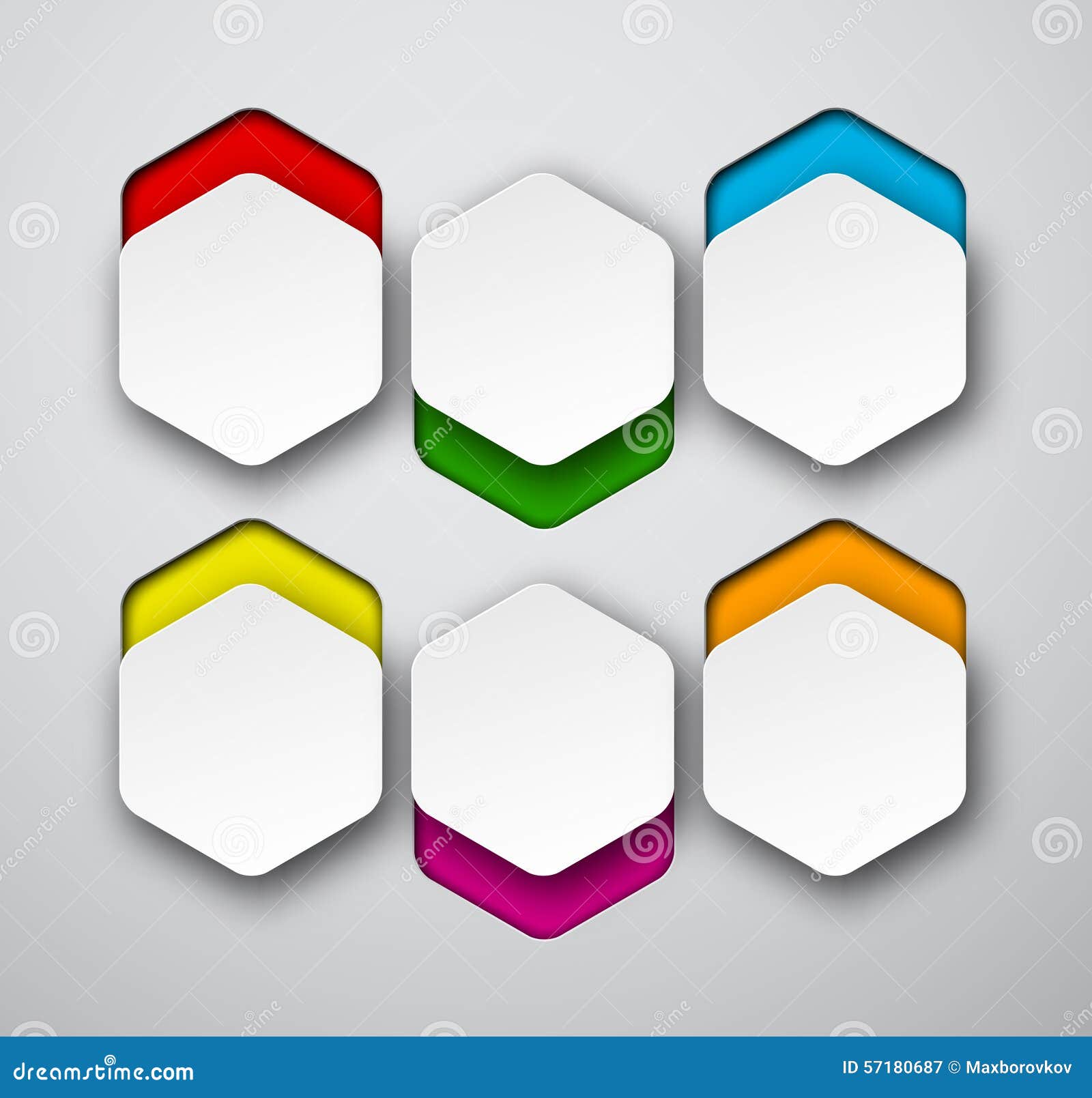 Paper White Hexagonal Notes Stock Vector - Illustration of abstract ...