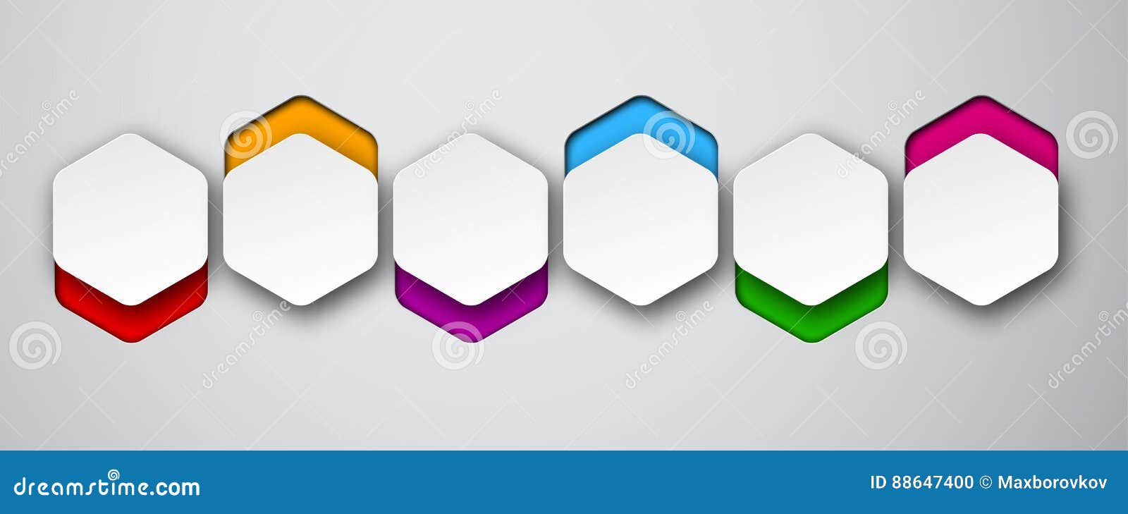 Paper White Hexagonal Notes. Stock Vector - Illustration of badge ...