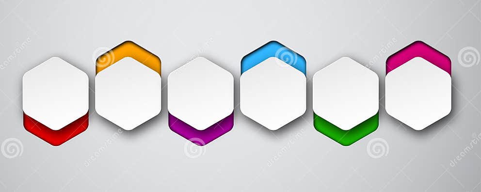Paper White Hexagonal Notes. Stock Vector - Illustration of badge ...