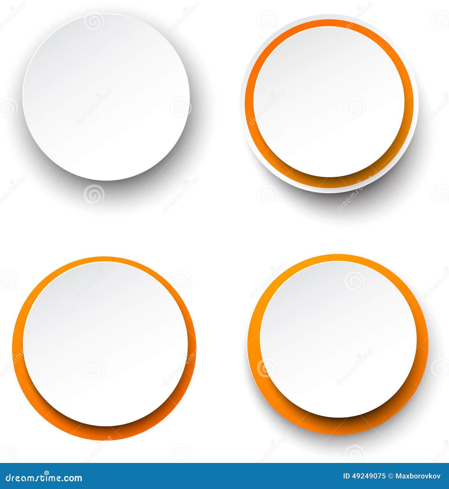 Paper White-orange Round Speech Bubbles. Stock Vector - Illustration of ...