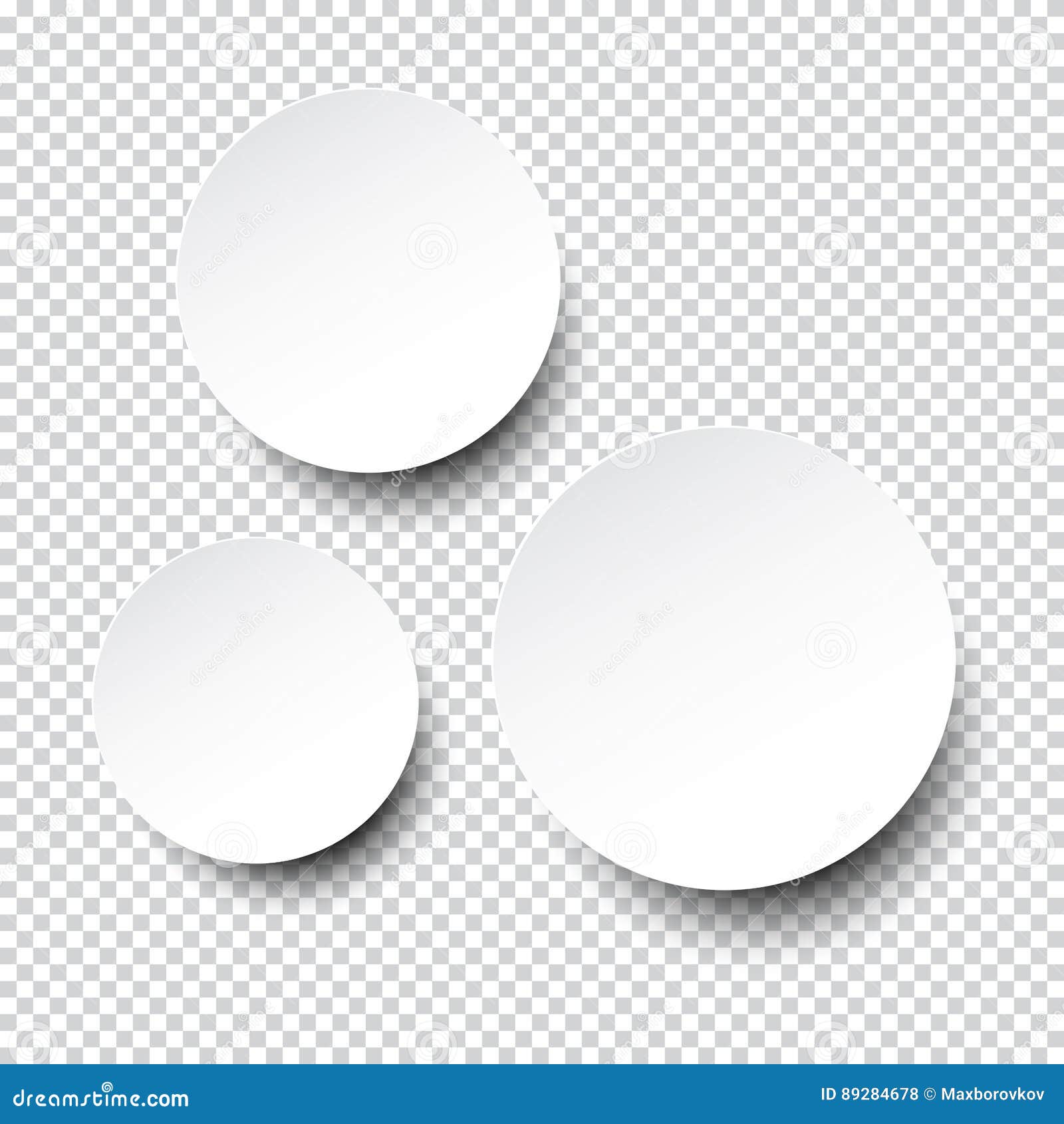 Paper White Round Blank Notes. Stock Vector - Illustration of bubbles ...