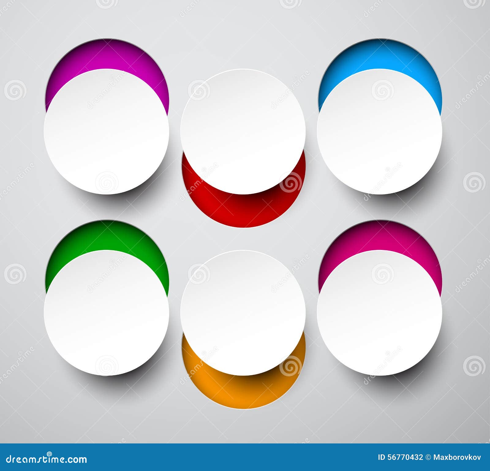 Paper white round notes stock vector. Illustration of promotion - 56770432