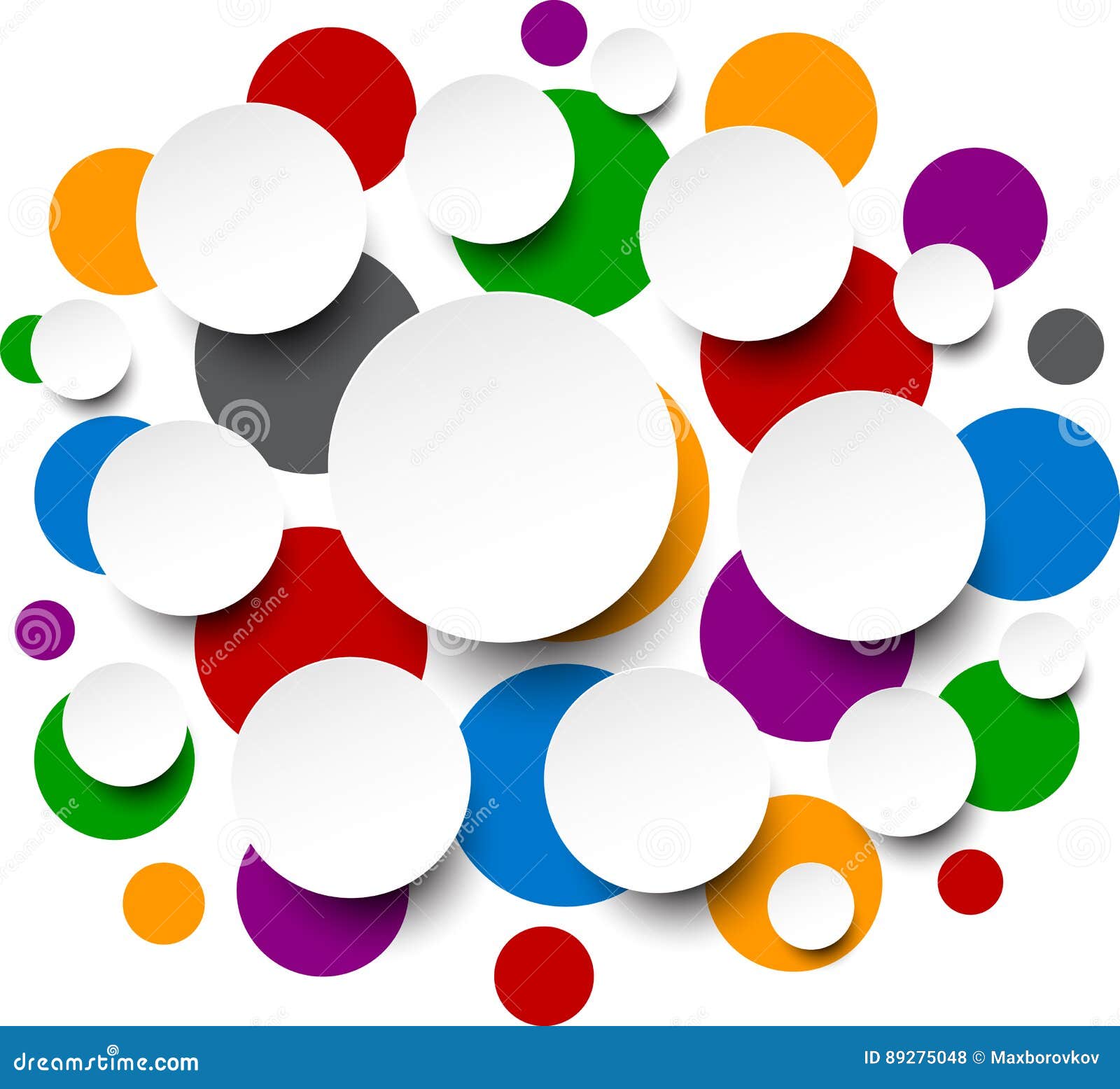 Paper white round notes. stock vector. Illustration of hole - 89275048