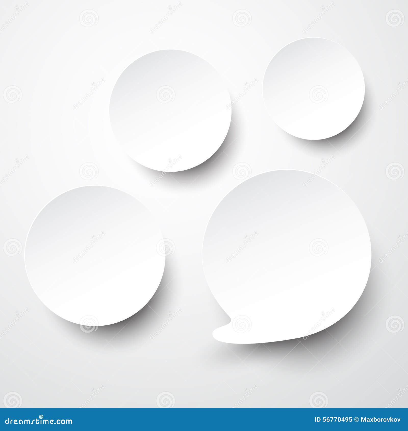 Paper White Round Speech Bubbles Stock Vector - Illustration of sticky ...