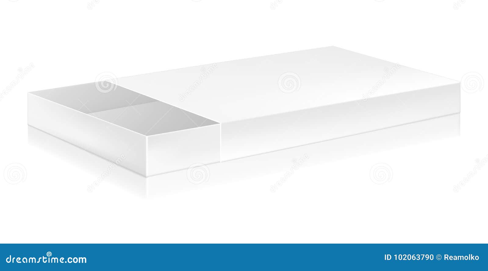 Paper White Two-piece Box Mock-up Template. Stock Vector - Illustration ...