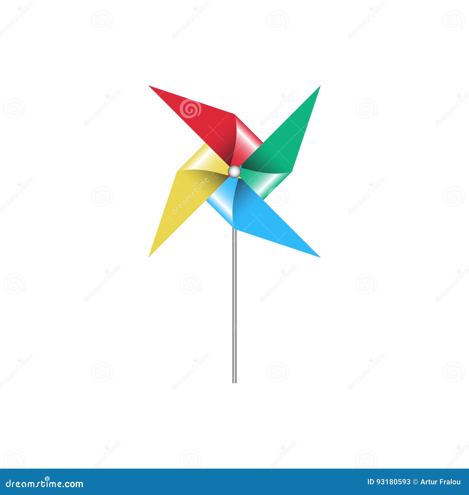 Paper Windmill Vector Illustration Isolated on White Bachground Stock ...