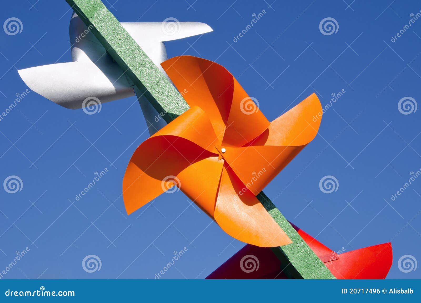 Paper Windmills on Sky Background Stock Photo - Image of environment ...