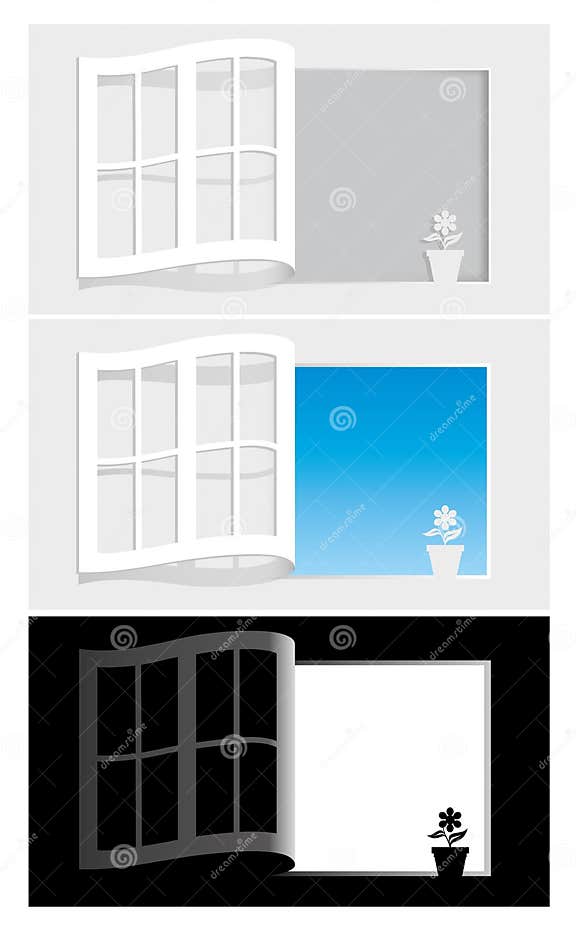 Paper windows stock vector. Illustration of element, design - 19776716