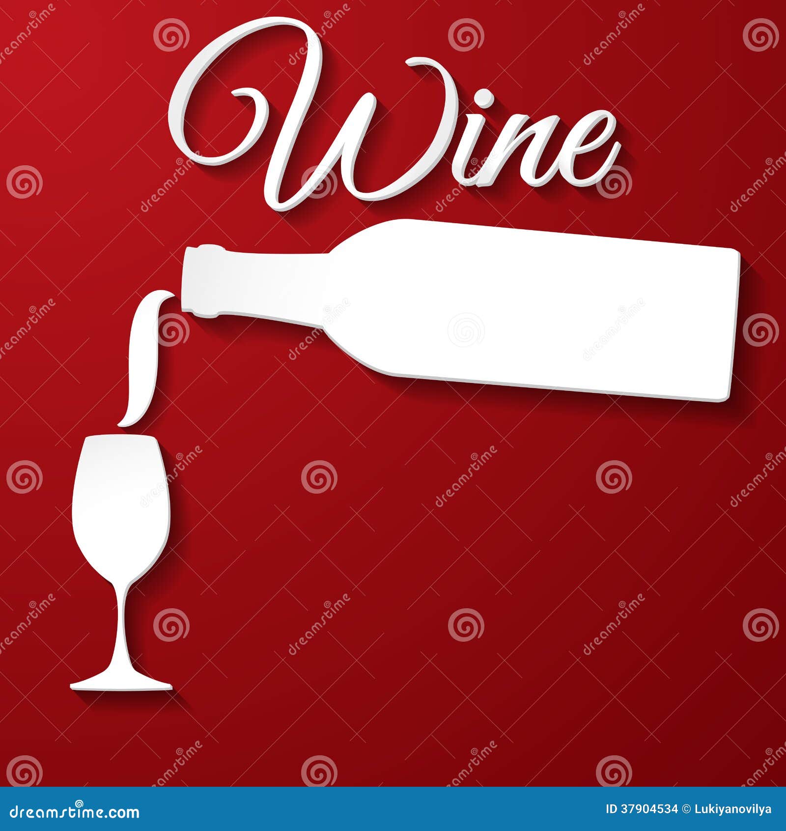 Paper wine bottle and cup. stock vector. Illustration of label - 37904534