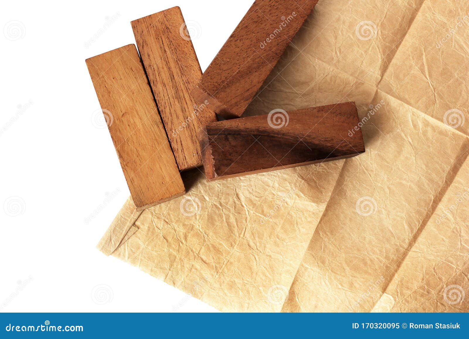 Paper and Wood on a White Background. Background Stock Image - Image of ...