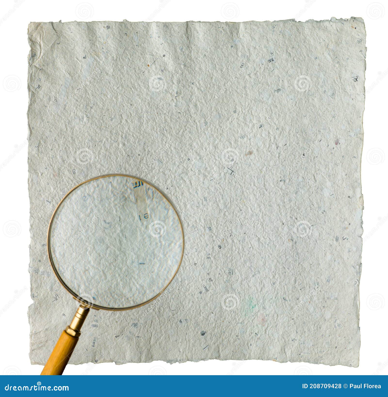 Magnifier on a Home Made Paper Isolated Stock Photo - Image of enlarge ...