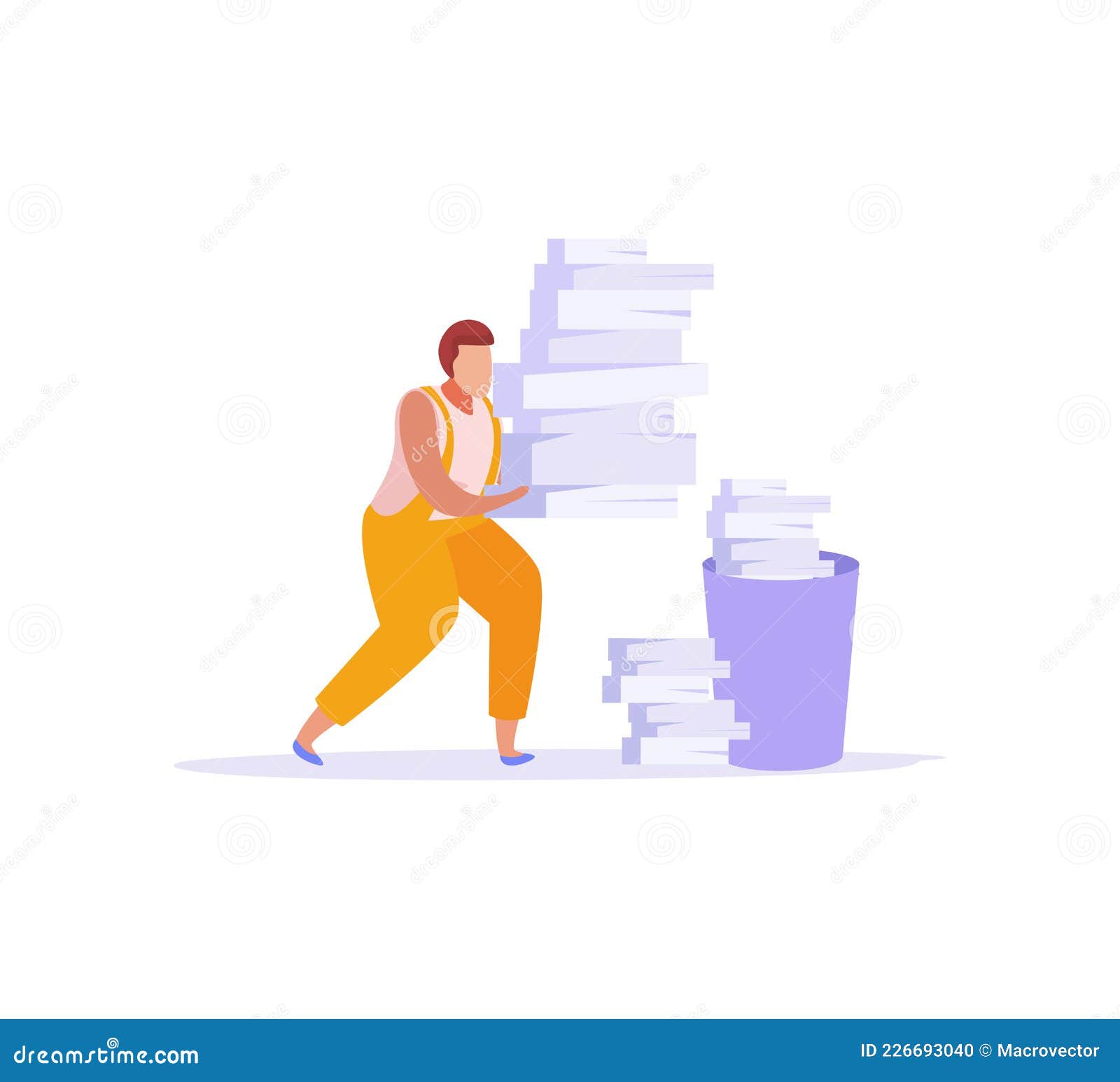 Paper Work Notes Isolated On White Background. Sticky Note For ...