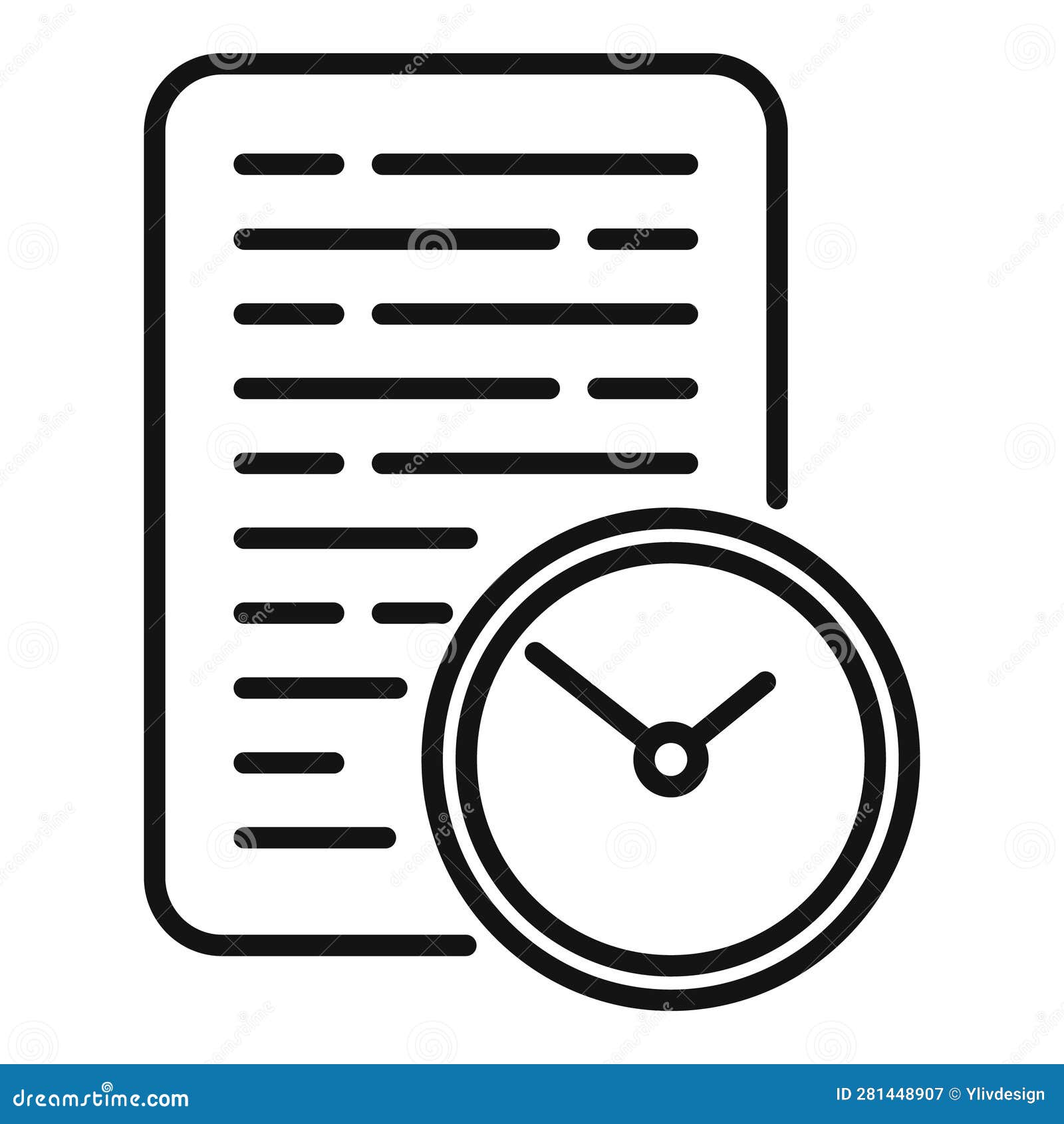 Paper Work Icon Outline Vector. Office Time Stock Vector - Illustration ...