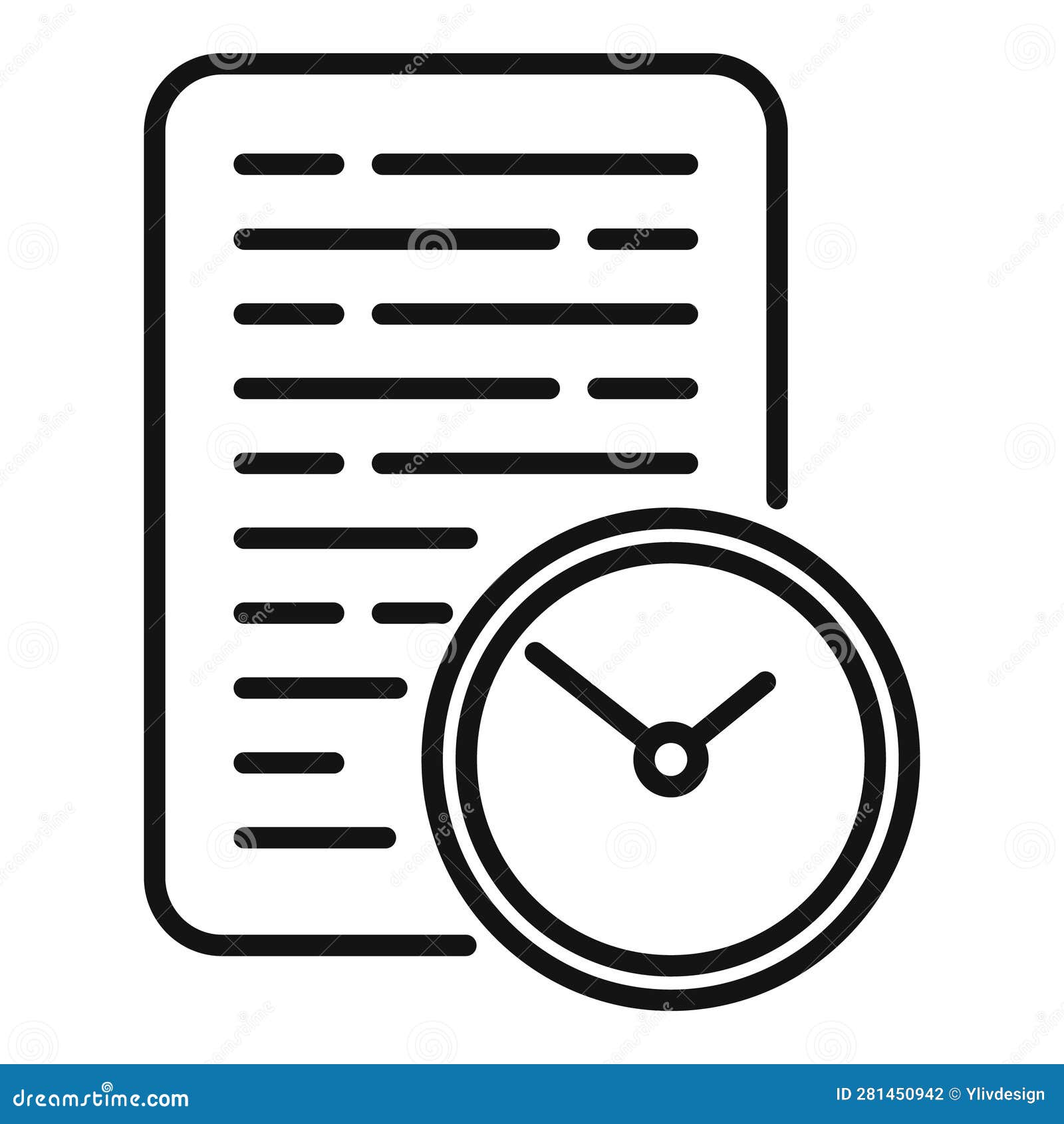 Paper Work Icon Outline Vector. Office Time Stock Illustration ...