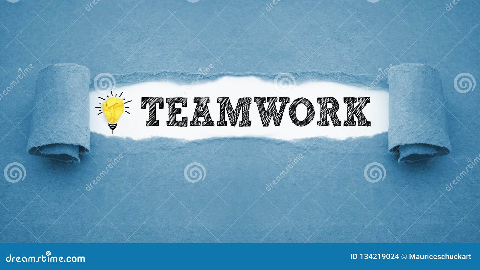 Paper Work with Light Bulb and Teamwork Stock Photo - Image of ...