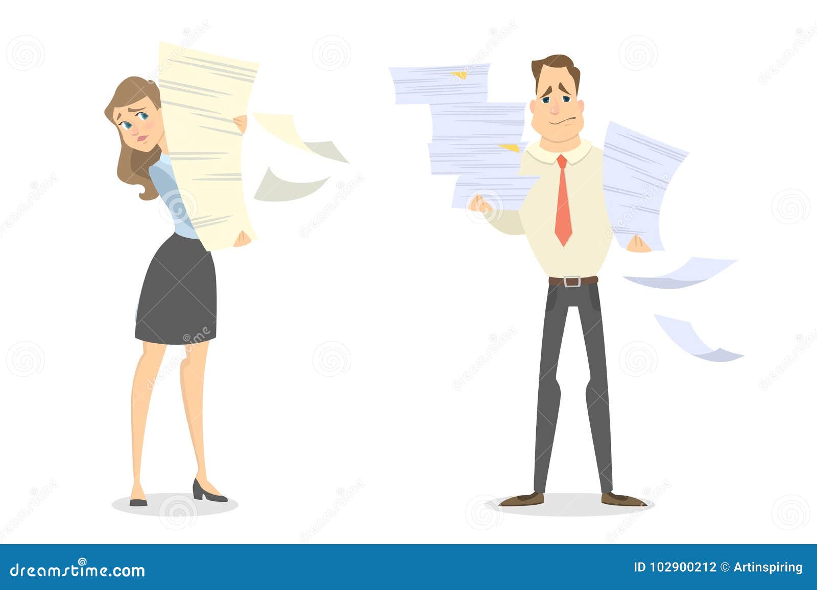 Paper work in office. stock vector. Illustration of document - 102900212