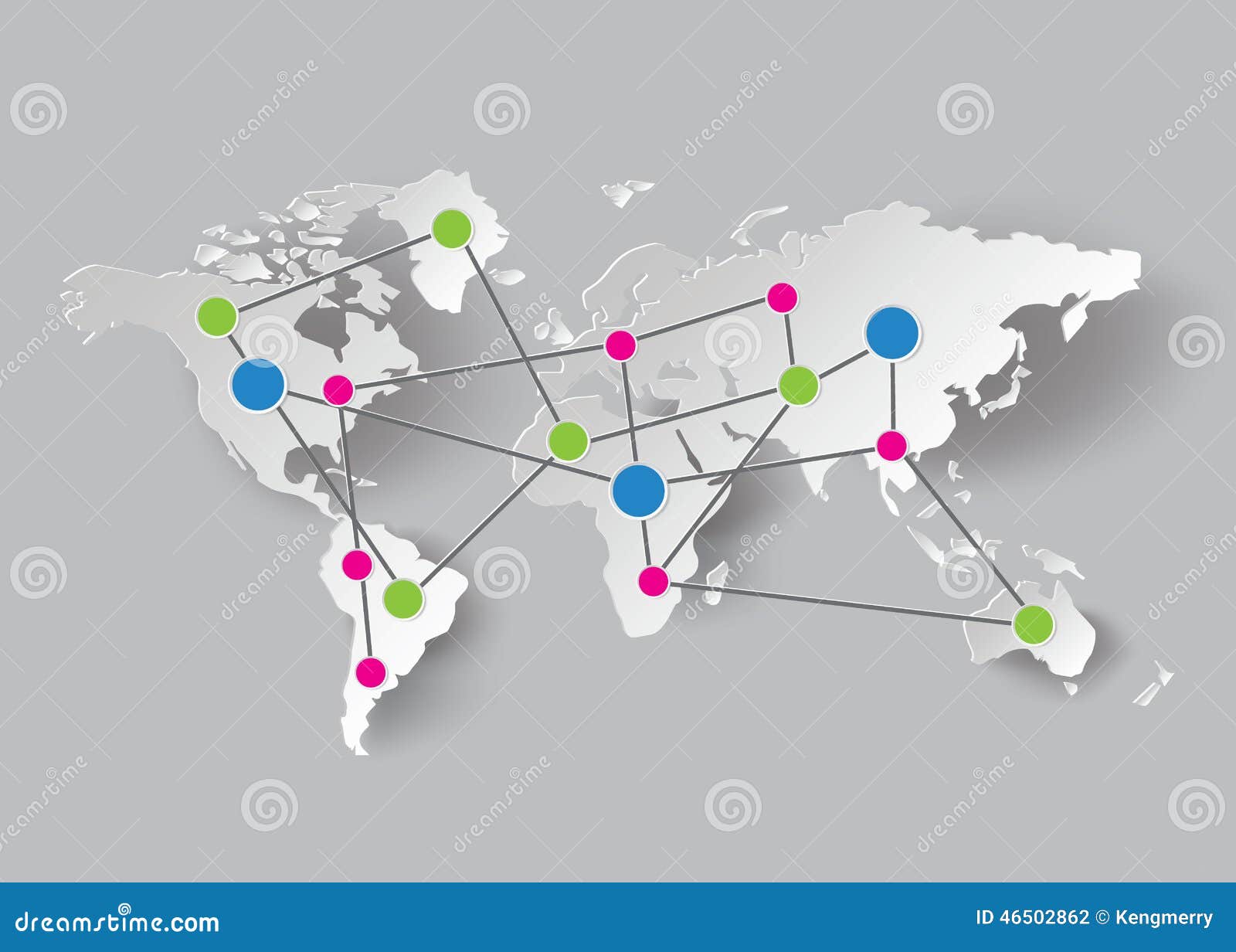 Paper World Map Graphics. stock vector. Illustration of global - 46502862