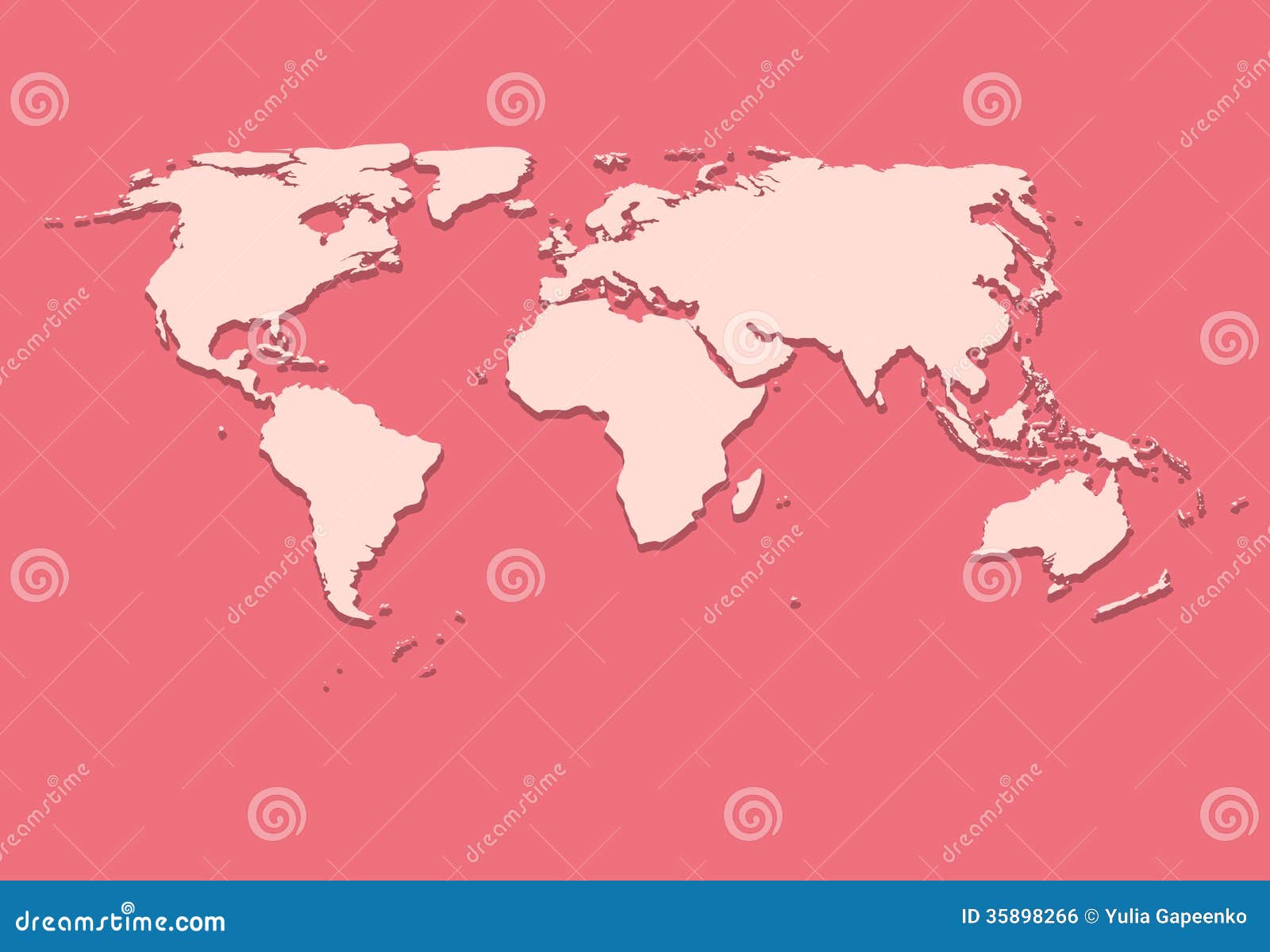 Paper World Map on Pink Background Vector Stock Vector - Illustration ...