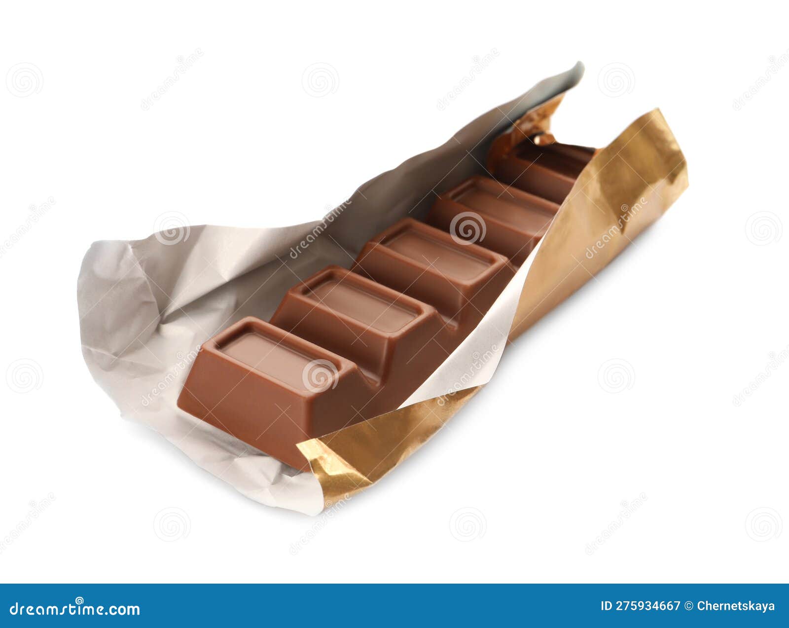 Paper Wrap with Delicious Chocolate Bar on White Background Stock Image ...