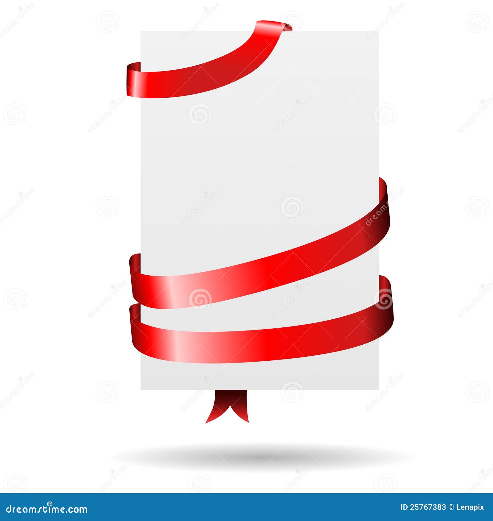 Paper Wrapped with Red Ribbon Stock Vector - Illustration of retail ...