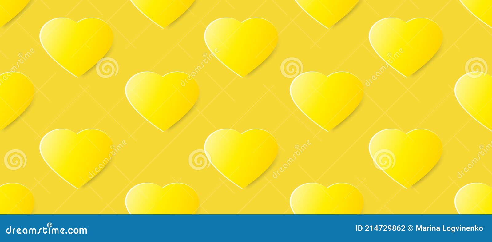 Paper Yellow Hearts on a Yellow Background Stock Vector - Illustration ...